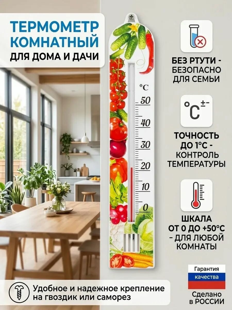 Термометр комнатный настенный для дома и дачи