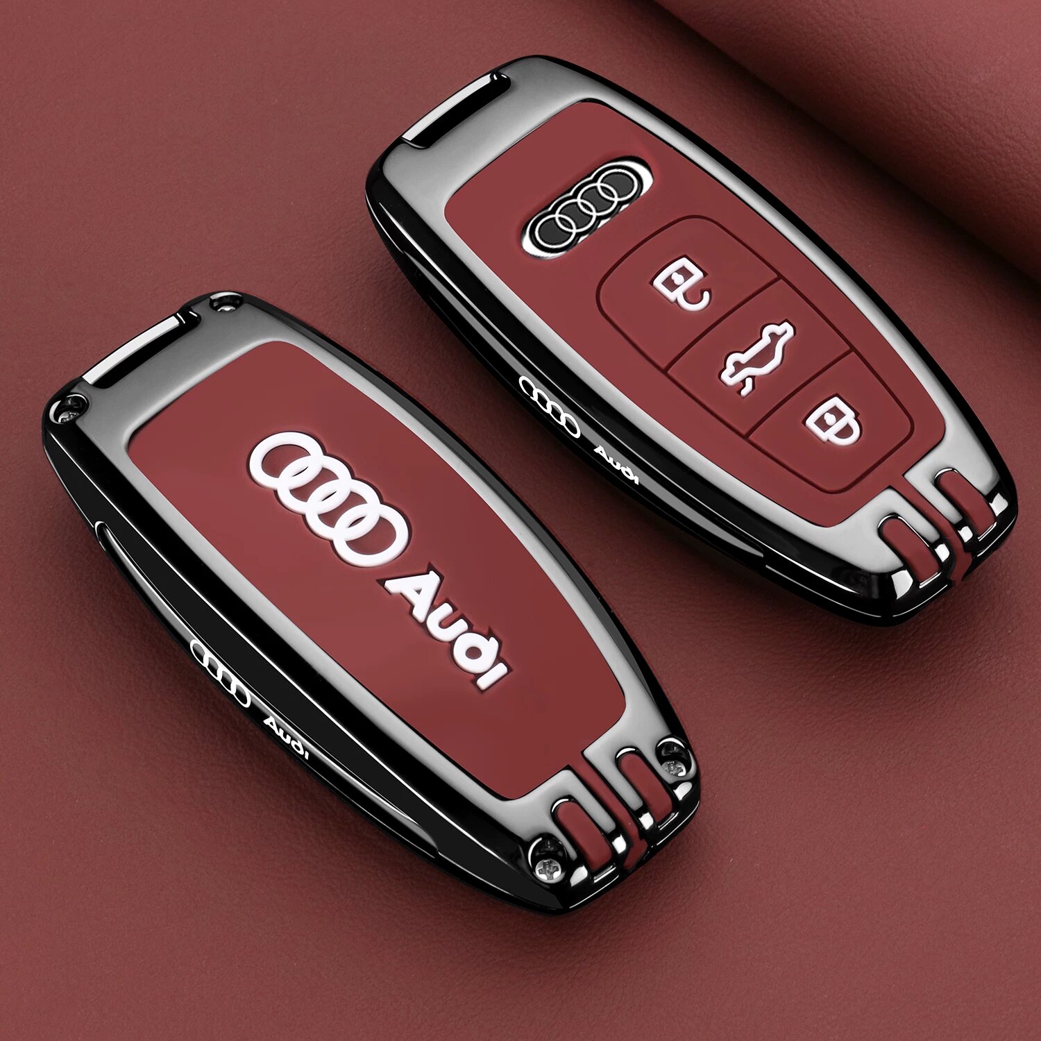 Одиночный чехол для ключей Audi Q3, вулканический красный цвет, стиль C для Audi Q3 2025 года
