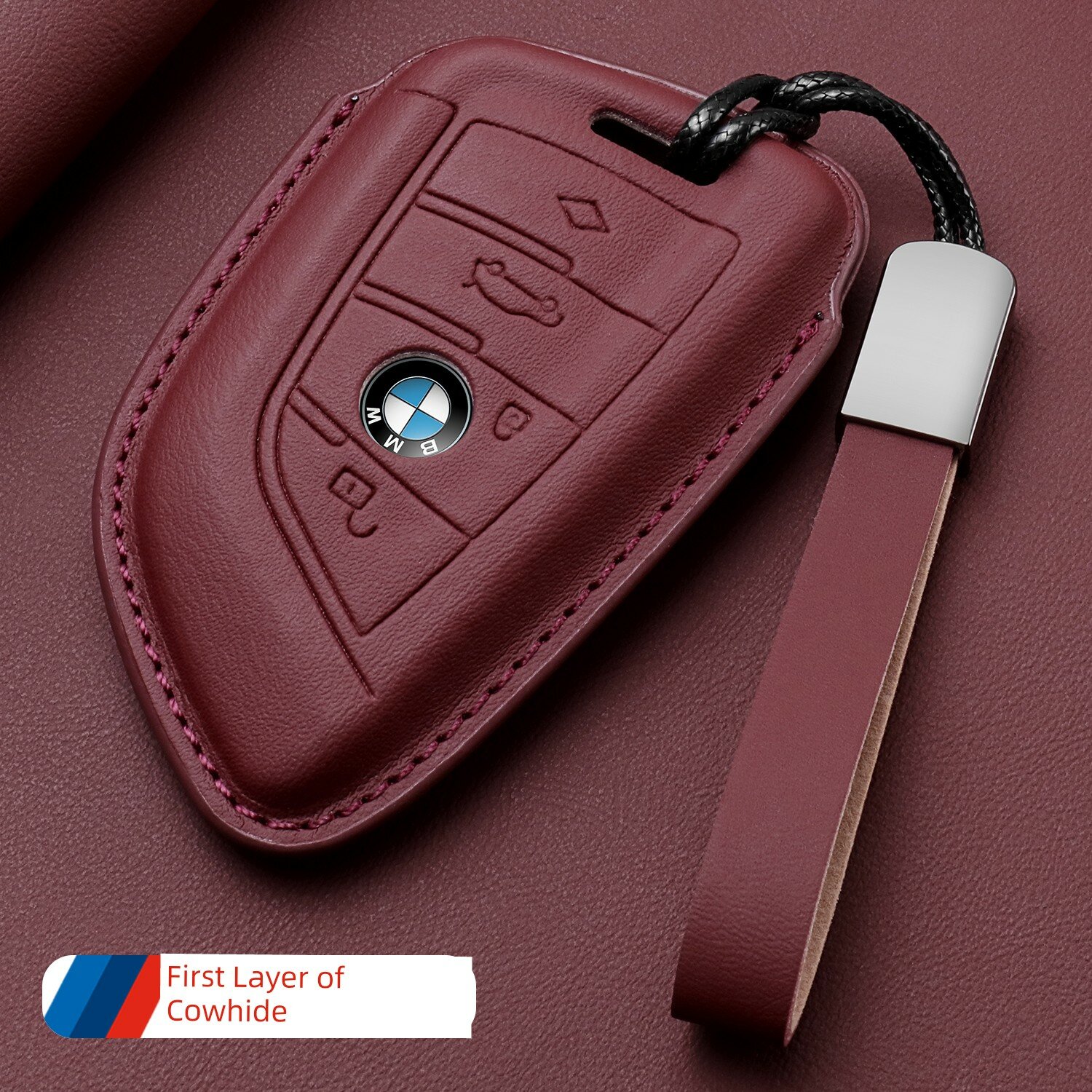 Чехол для ключей BMW в стиле «ножевой край» для 530i 330Li X1 X2 X3 X5 i3 7 Series из натуральной кожи с простым