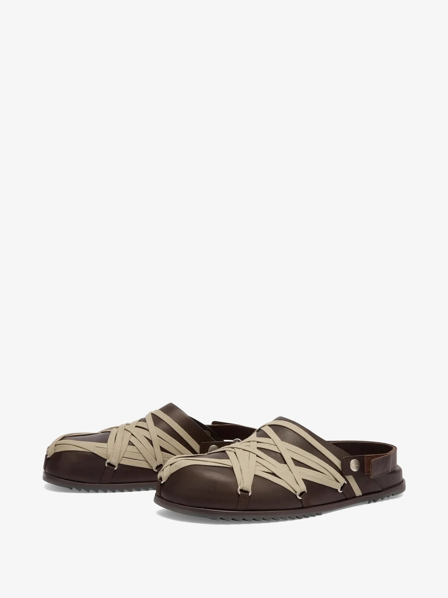 Мюли Rick Owens Laced strap mules, размер 40, brown — фото 1