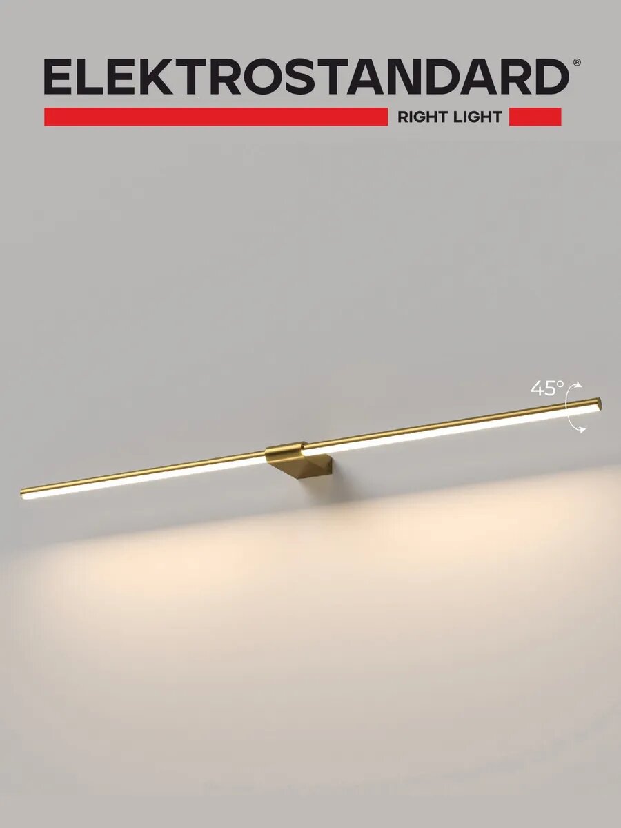 Настенный светильник для картин и зеркал Elektrostandard Luar 40153/LED, 13 Вт, 4000K, поворотный, цвет латунь
