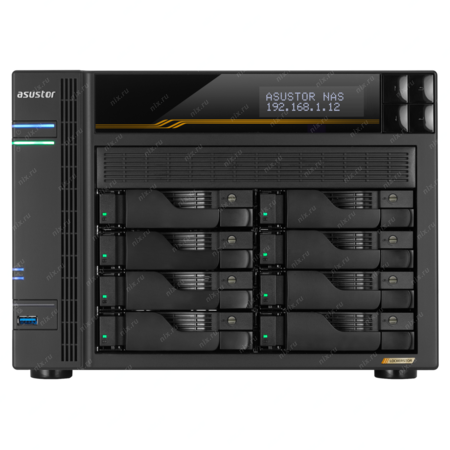 Платформа СХД ASUSTOR AS6808T 8 Bay (Max.20) 4xM.2 2x5GLAN 2x10GLAN 16GB (Max.64GB) DDR5 2xUSB-C 3xUSB — фото 1