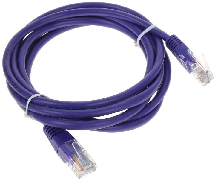 Патч-корд UTP Cablexpert PP12-2M/V кат.5e, 2м, литой, многожильный (фиолетовый) — фото 1
