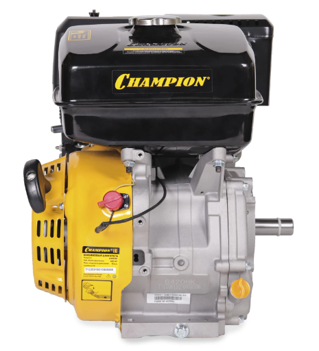 Двигатель CHAMPION G420HK, 4-тактный, 15 л. с. (11 кВт), бак 6.5 л, картер 1.1 л, датчик уровня масла, желтый — фото 1