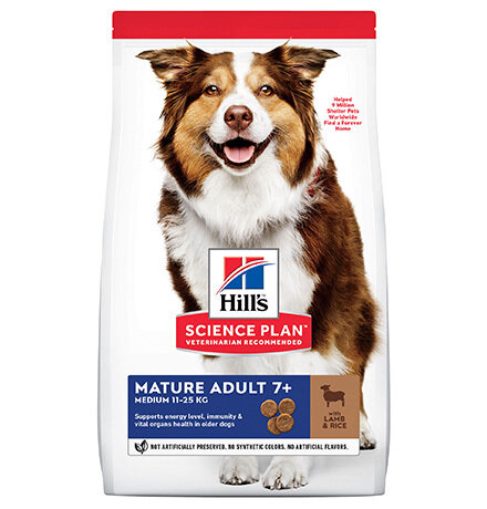 Hills Science Plan Mature Adult 7+ Medium Lamb & Rice 604287 / Сухой корм Хиллс для собак Средних пород старше 7 лет Ягненок с рисом 2,5 кг