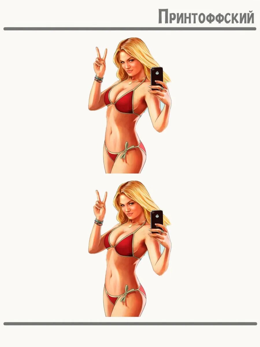 2-е (Две) Термонаклейки Gta5 Игры Гта 5 Девушка
