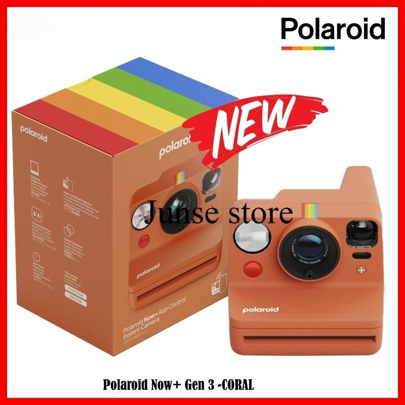 Фотоаппарат /Полароидный снимок Polaroid Now+ Generation 3 /NOW+ Gen3 coral Instant Camera, прогулка на свежем воздухе/день рождения.