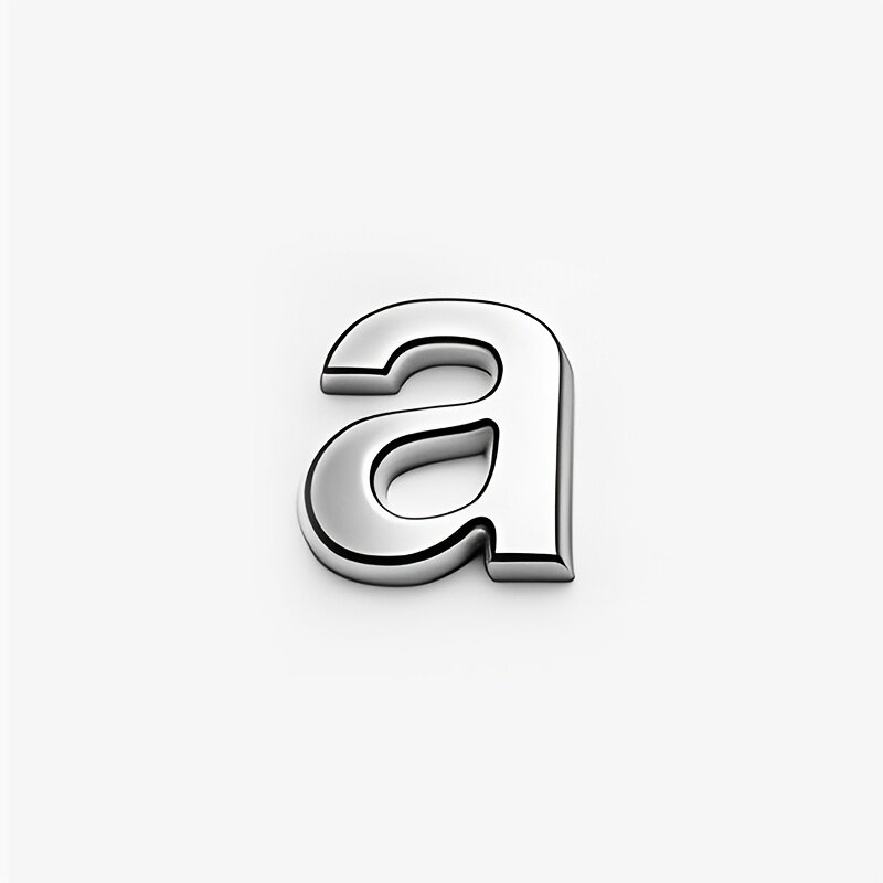 Металлическая 3D буква «a» для автомобиля, наклейка-эмблема на багажник, из цинкового сплава, DIY