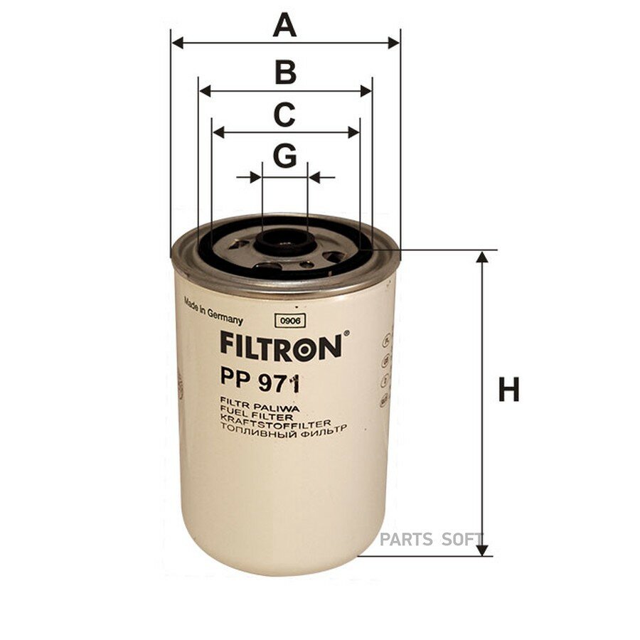 FILTRON PP971 PP 971 фильтр топливный ! H146.5 D96/71 M18x1.5\Omn RVI Magnum/Midlum/Premium, Iveco