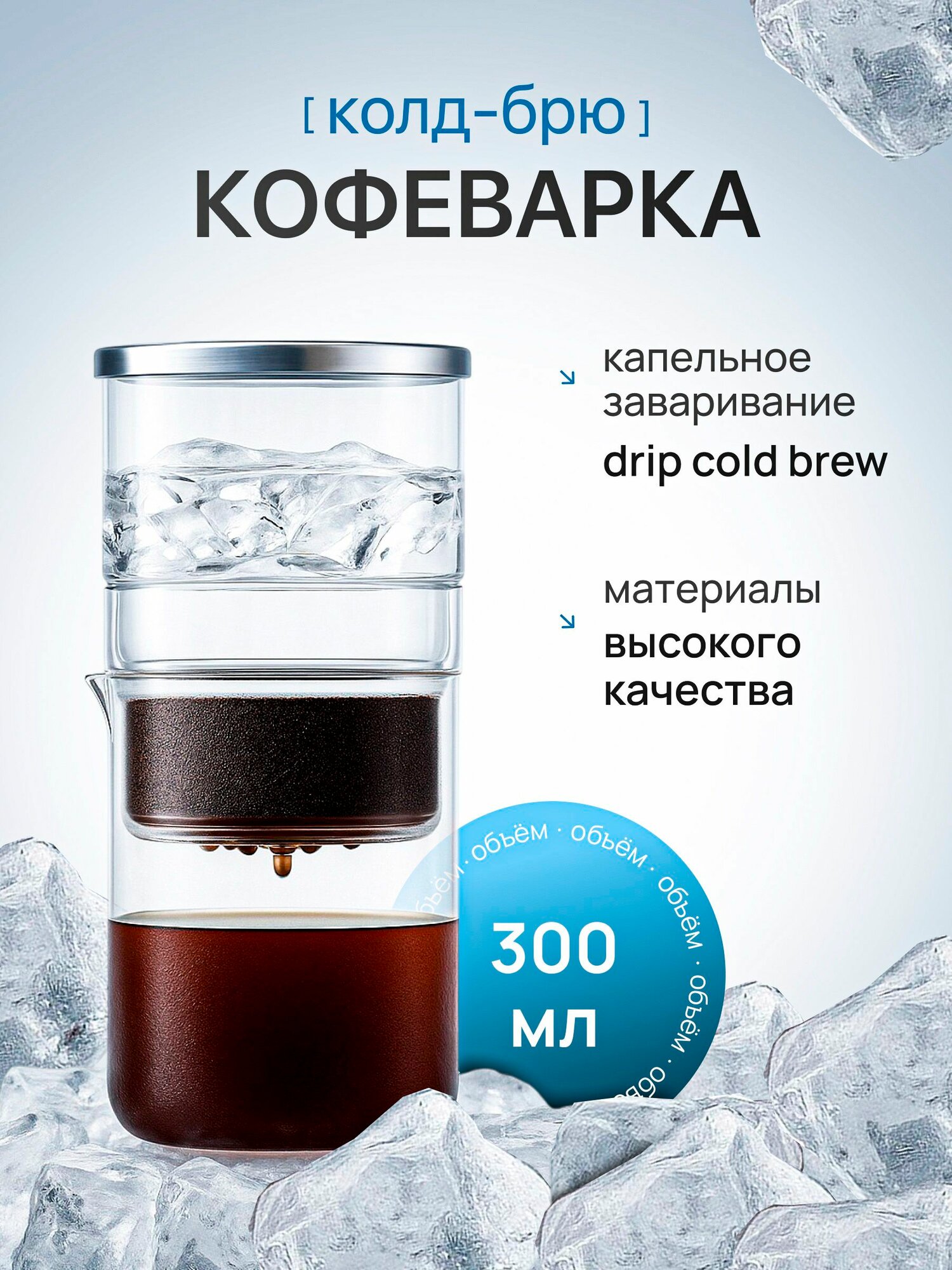 Колд-брю кофеварка Dedot Cold Brew Coffee Maker, 300 мл