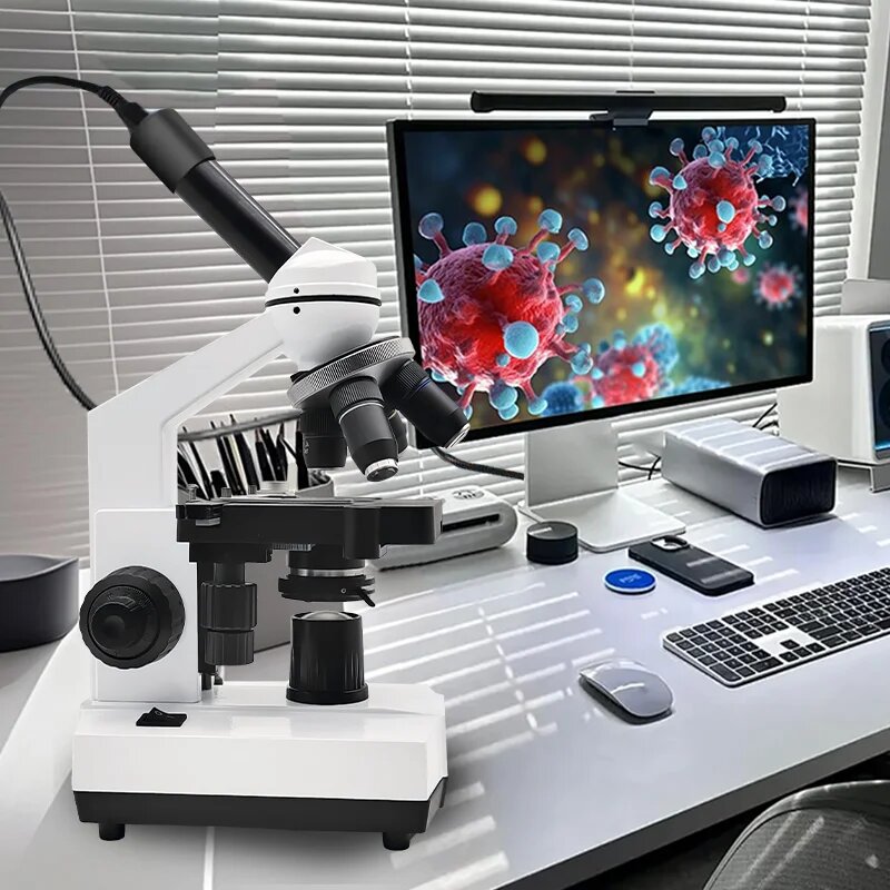Профессиональный бинокулярный микроскоп Sino Optical 40X-2500X