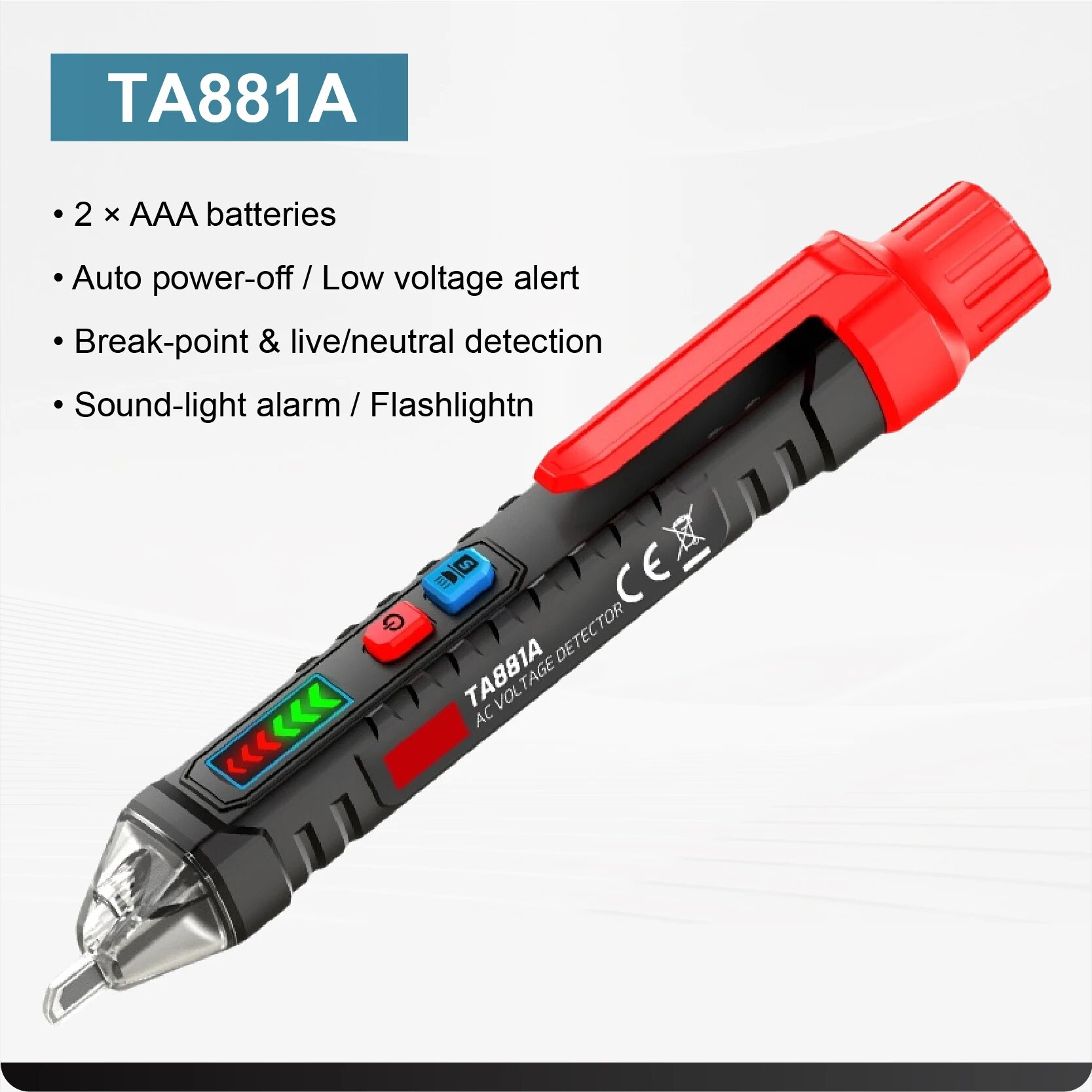Бесконтактный тестер напряжения TA881A, 12-1000В