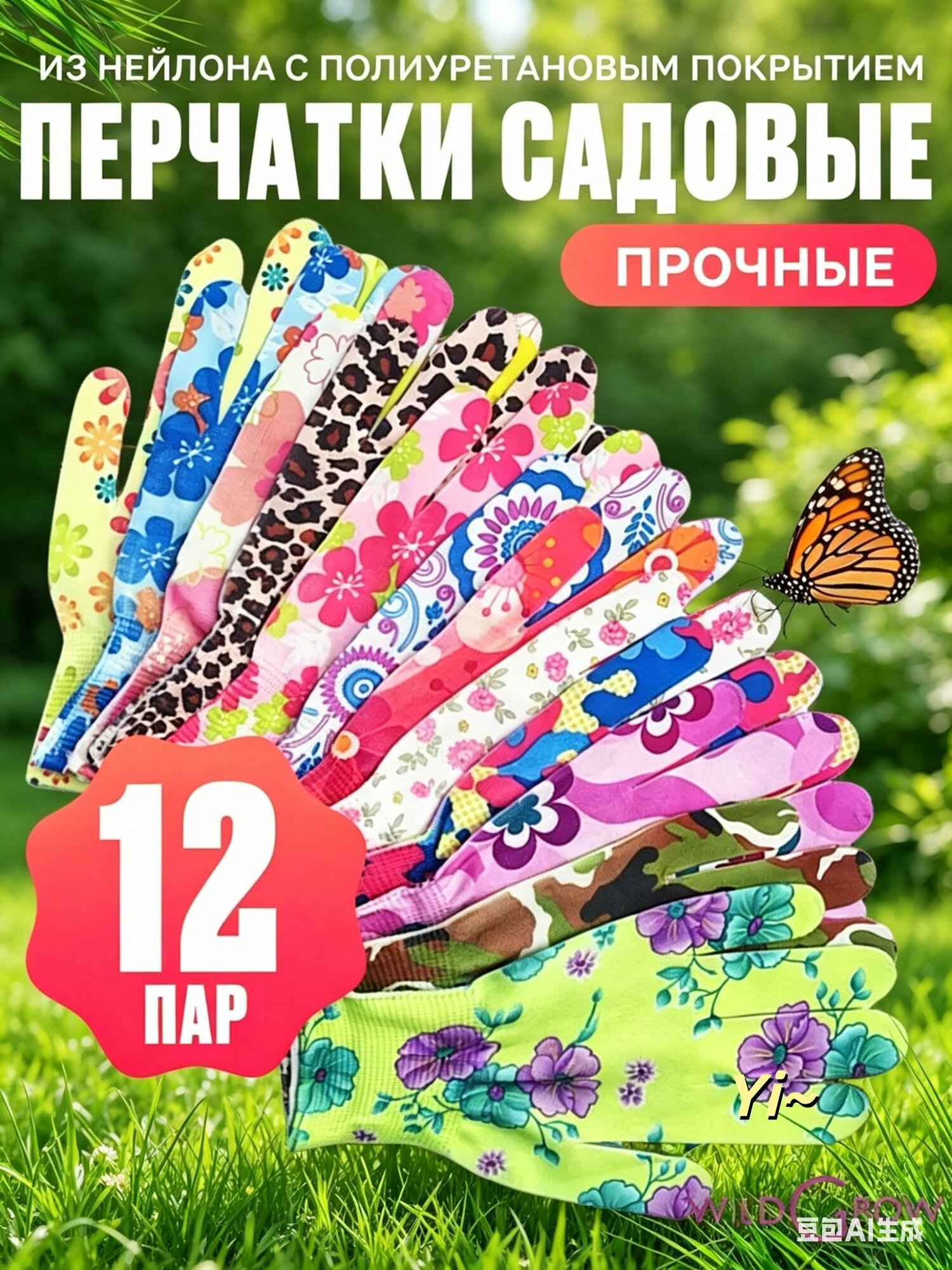 Перчатки хозяйственные, размер Универсальный, M, 12 пар