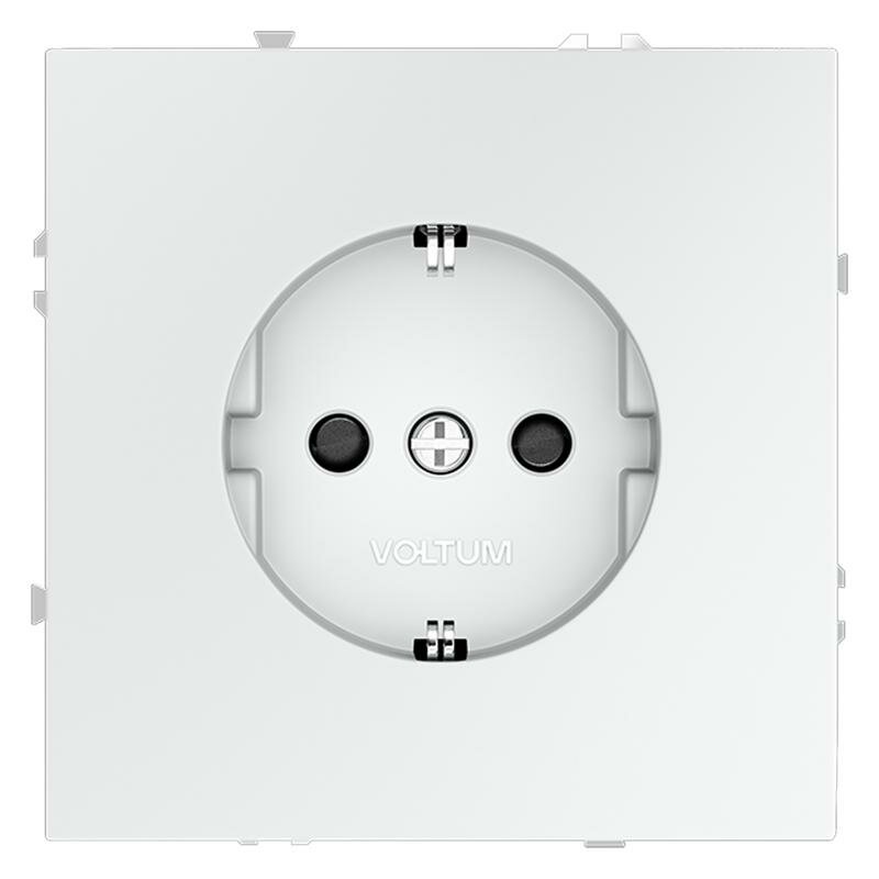 Розетка 1-м СП S70 16А с заземл. защ. шторки механизм бел. матов. Voltum VLS040202