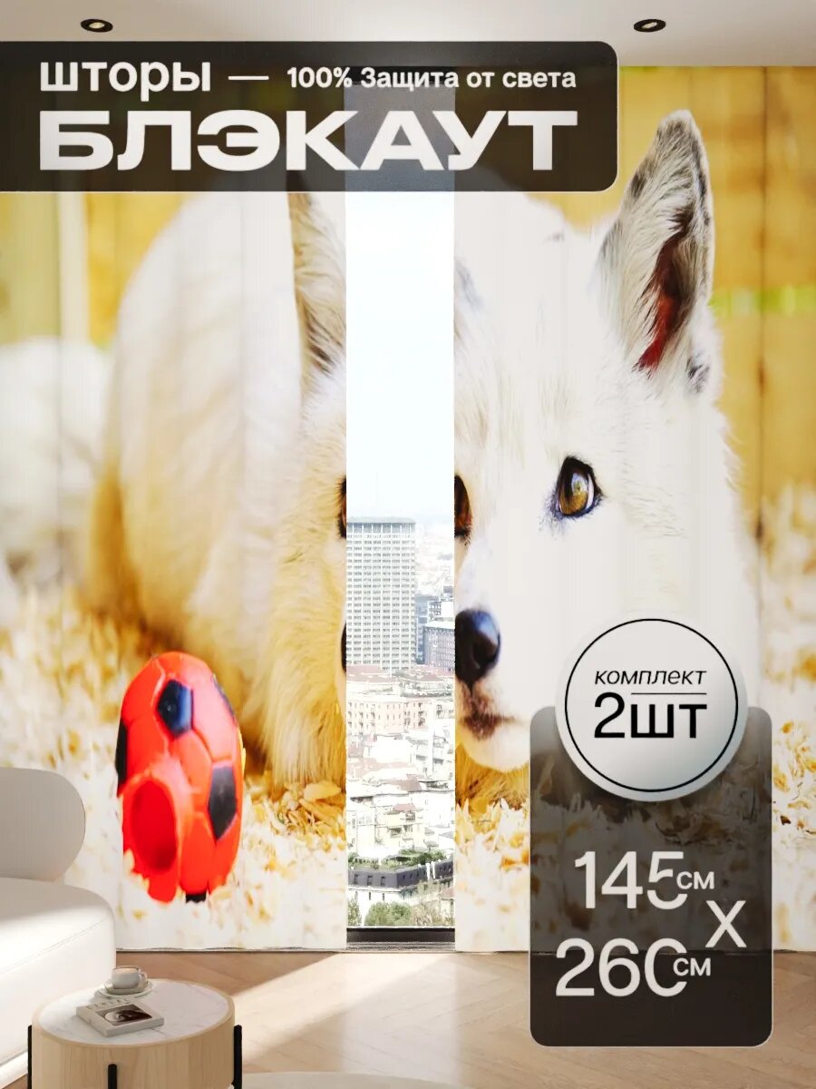 Шторы блэкаут 145x260 см 2 шт на окна плотные комплект
