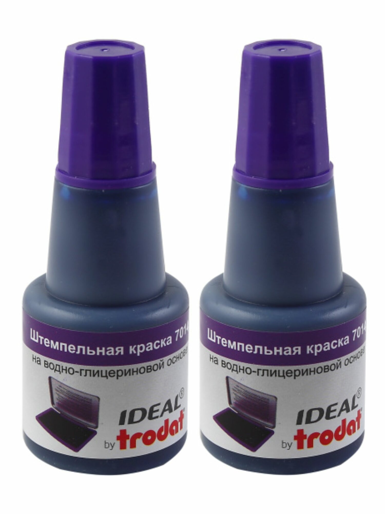 Штемпельная краска 2 шт на водно-глицериновой основе Idеal by Trodat 24мл фиолет 24 мл 2 шт водно-глицериновая основа