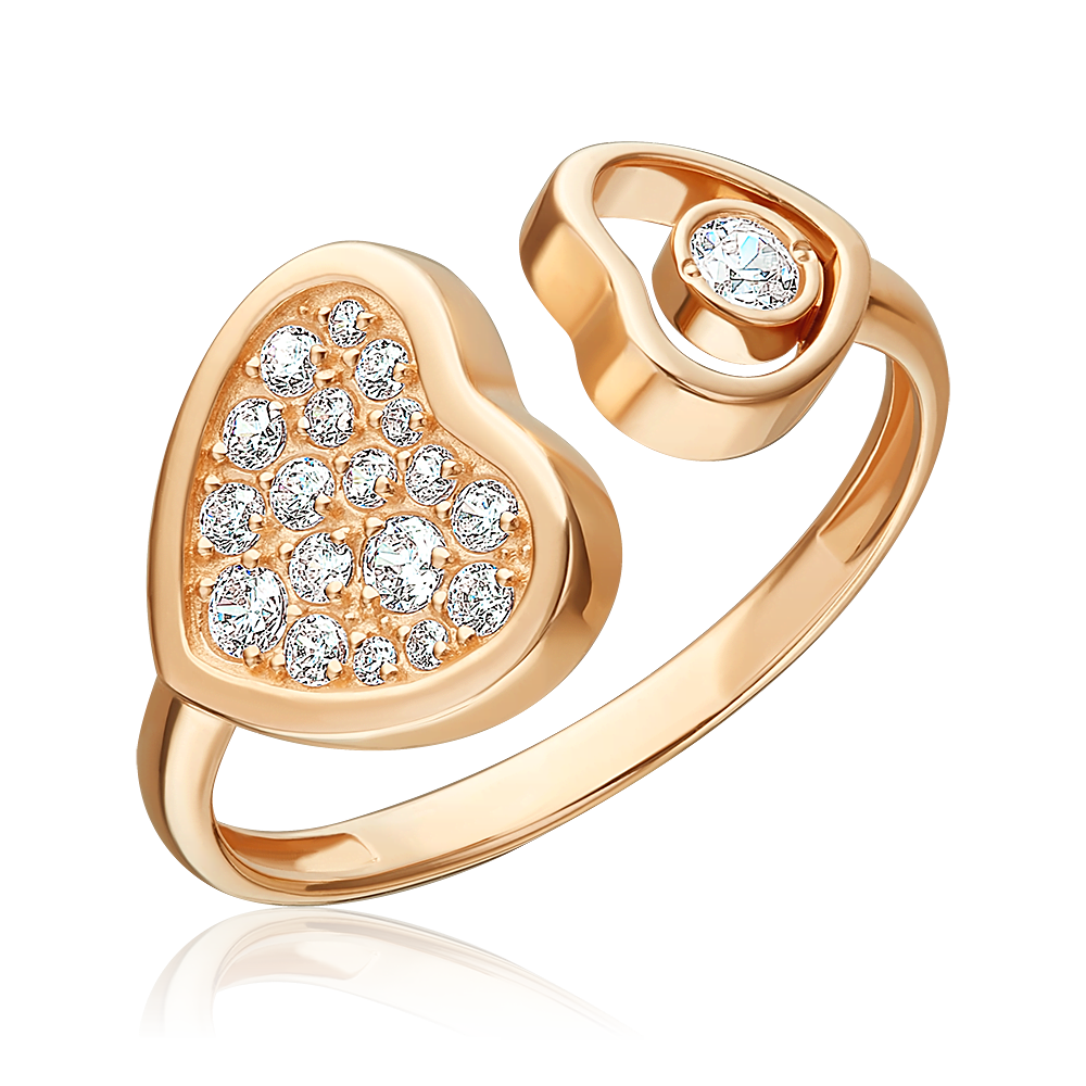 Кольцо PLATINA, красное золото, 585 проба, фианит