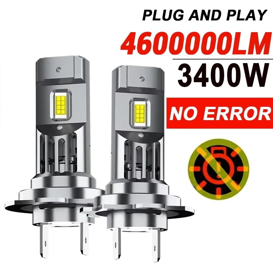 OVEHEL Mini H7 Светодиодные лампы для фар H4 H11 4600000LM 3400W H1 9005 HB3 9006 HB4 6000K Светодиодные чипы Canbus CSP Размер 1:1, противотуманные автомобильные фары