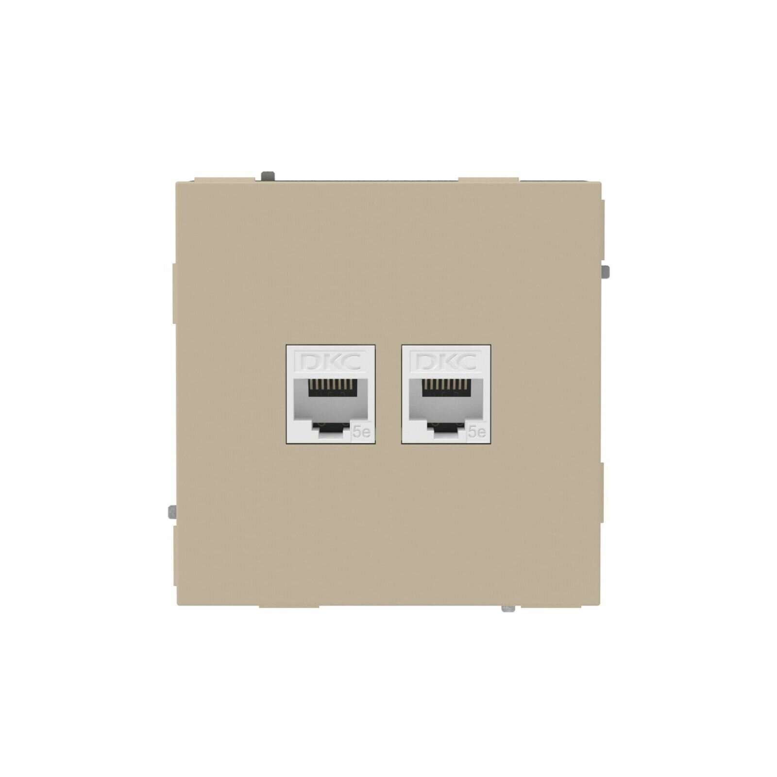 Компьютерная розетка rj-45 без шторки, кат.5е двойная, kant, ванильный марципан