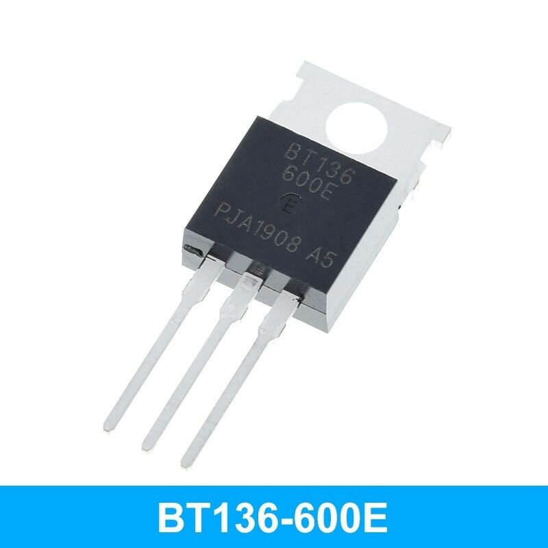 Симистор ВТ136-600Е (6А-600V) (TO-220AB / SOT-78), 5шт