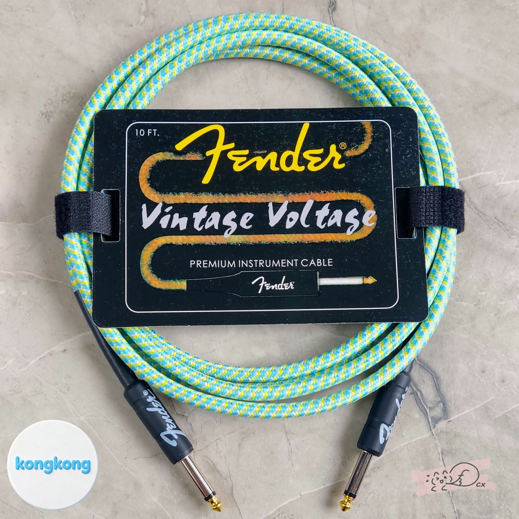 Премиум гитарный кабель 3 метра 6.3 jack Fender Vintage Voltage, шнур для для электрогитары, электроакустической, провод для комбика.