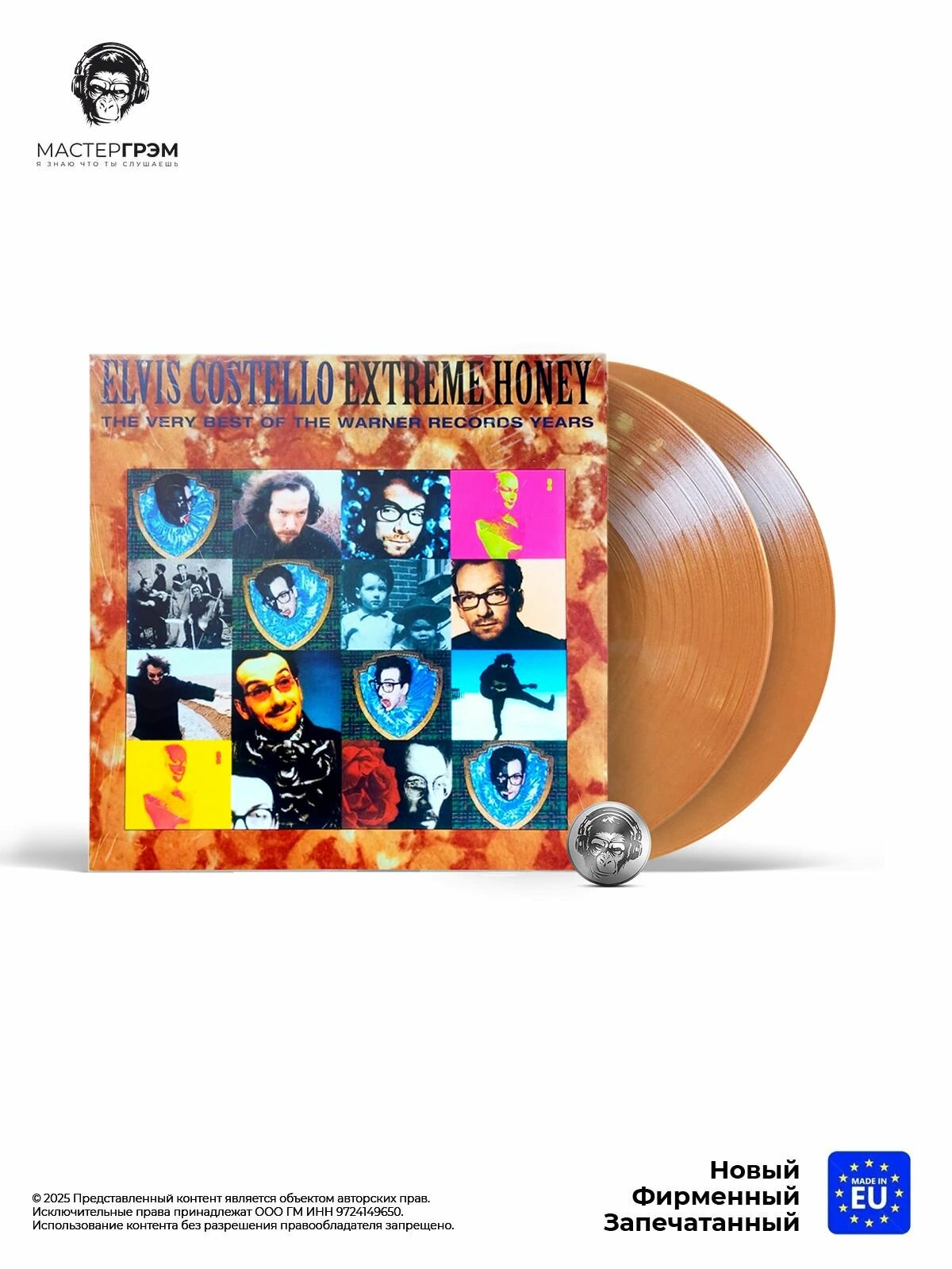 Виниловая пластинка Elvis Costello - Extreme Honey: The Very Best Of (2LP, Золотой винил) Limited, 2022