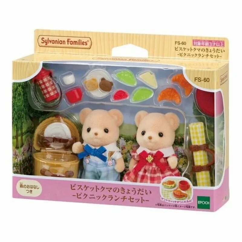 Кукла Sylvanian families, игрушка для девочек Biscuit Bear Picnic Lunch Set