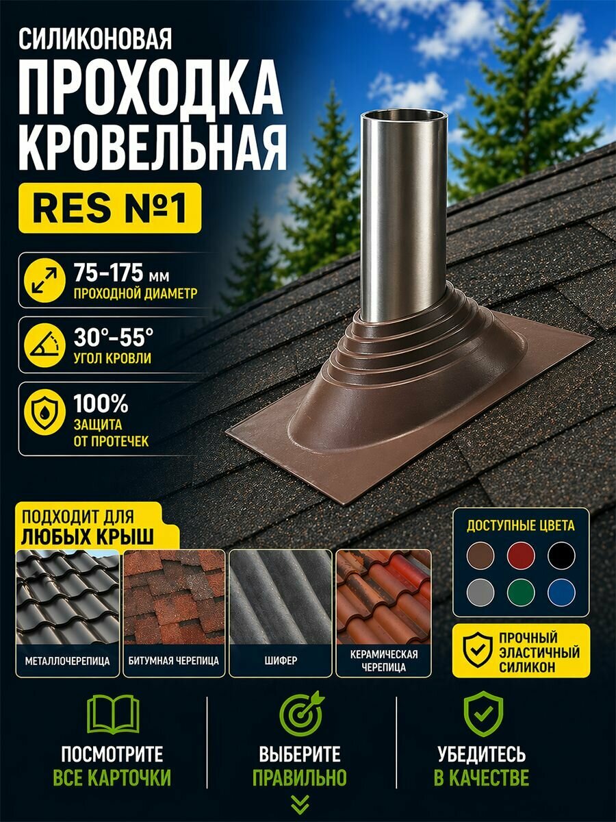 Fireway RES №1 75-175 мм уплотнитель кровельный коричневый