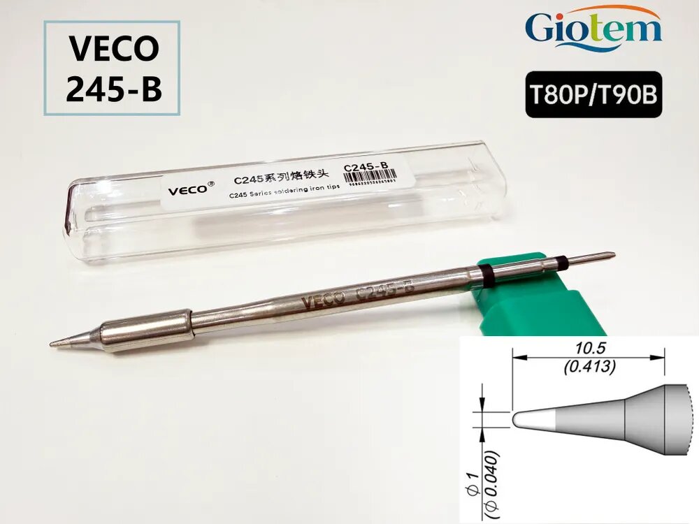 VECO Бессвинцовое паяльное жало C245- B Совместимая рукоятка сварочного сопла C245, быстрый нагрев, 1 предметов