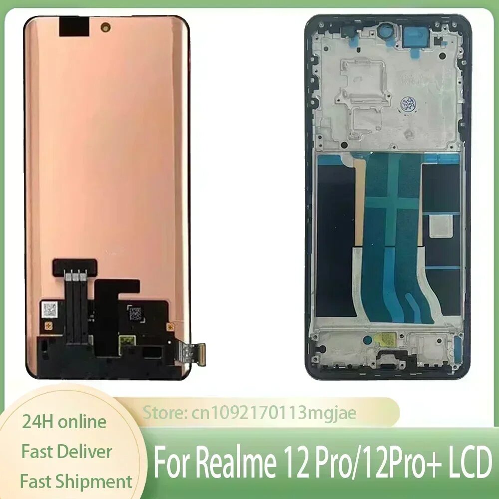 Дисплей AMOLED для Realme 12 Pro Plus LCD RMX3840, сенсорный экран в сборе, замена 12 Pro Gold Frame