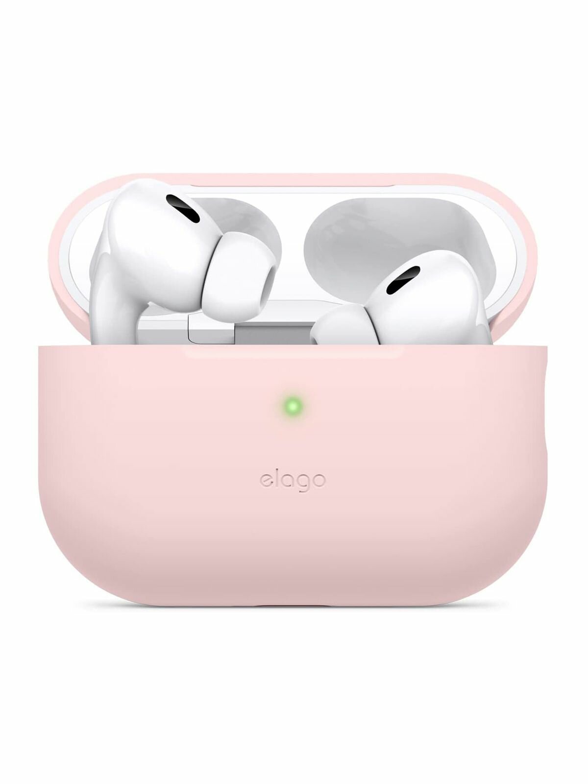 Чехол Elago Silicone case для беспроводных наушников Apple Airpods Pro 2 (подходит для Lightning и USB-C) / на Эпл Аирподс Про 2 силиконовый ультратонкий с прорезью для шнурка, розовый