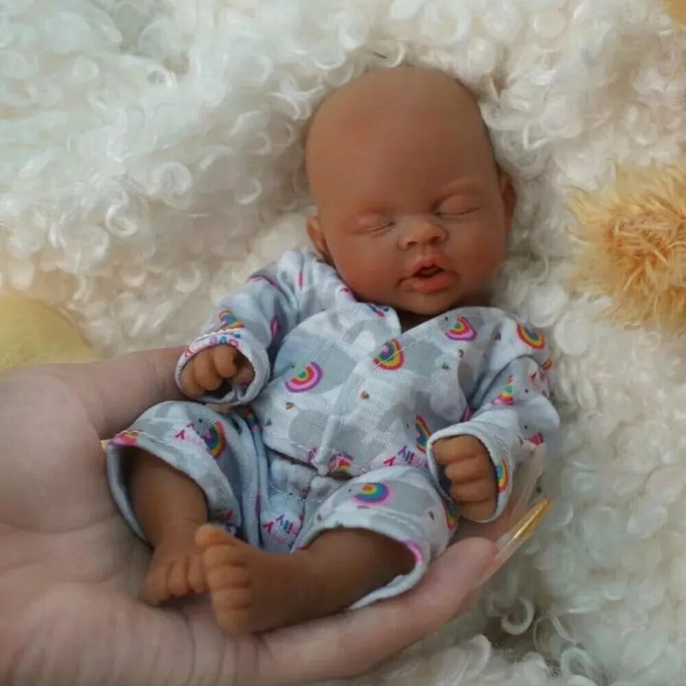 Кукла-младенец Reborn, девочка, 7 дюймов, силиконовая, мини, полная декомпрессия тела