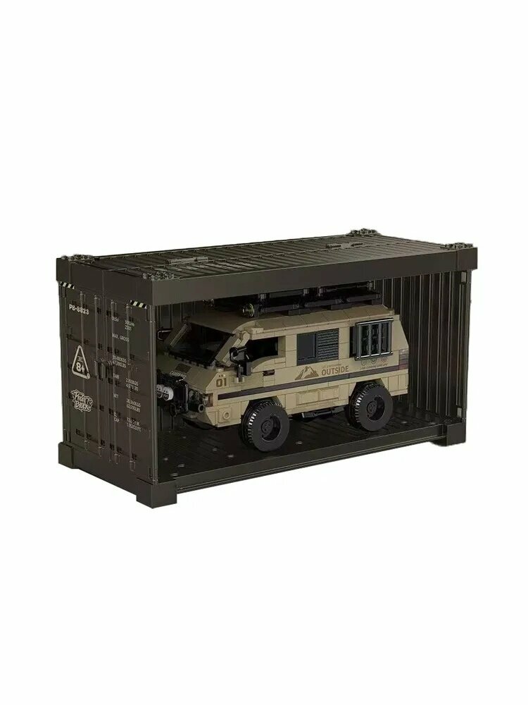 Конструктор POWERBLOCK - автомобиль плюс контейнер,457 деталей, HAPPY BUILD PB8840. подарочная модель. украшения мужской подарок.