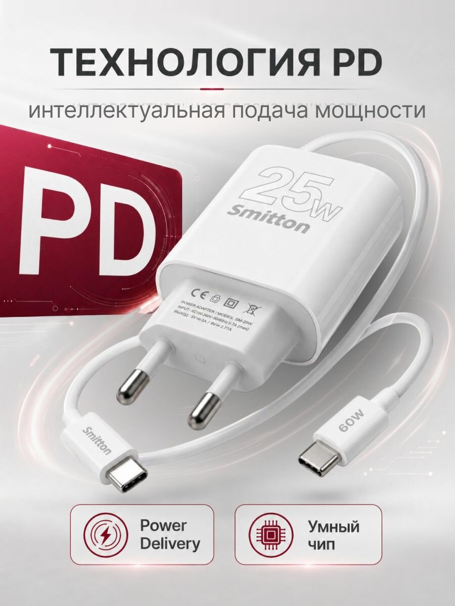 Быстрая зарядка Type-C для android и iphone — фото 1