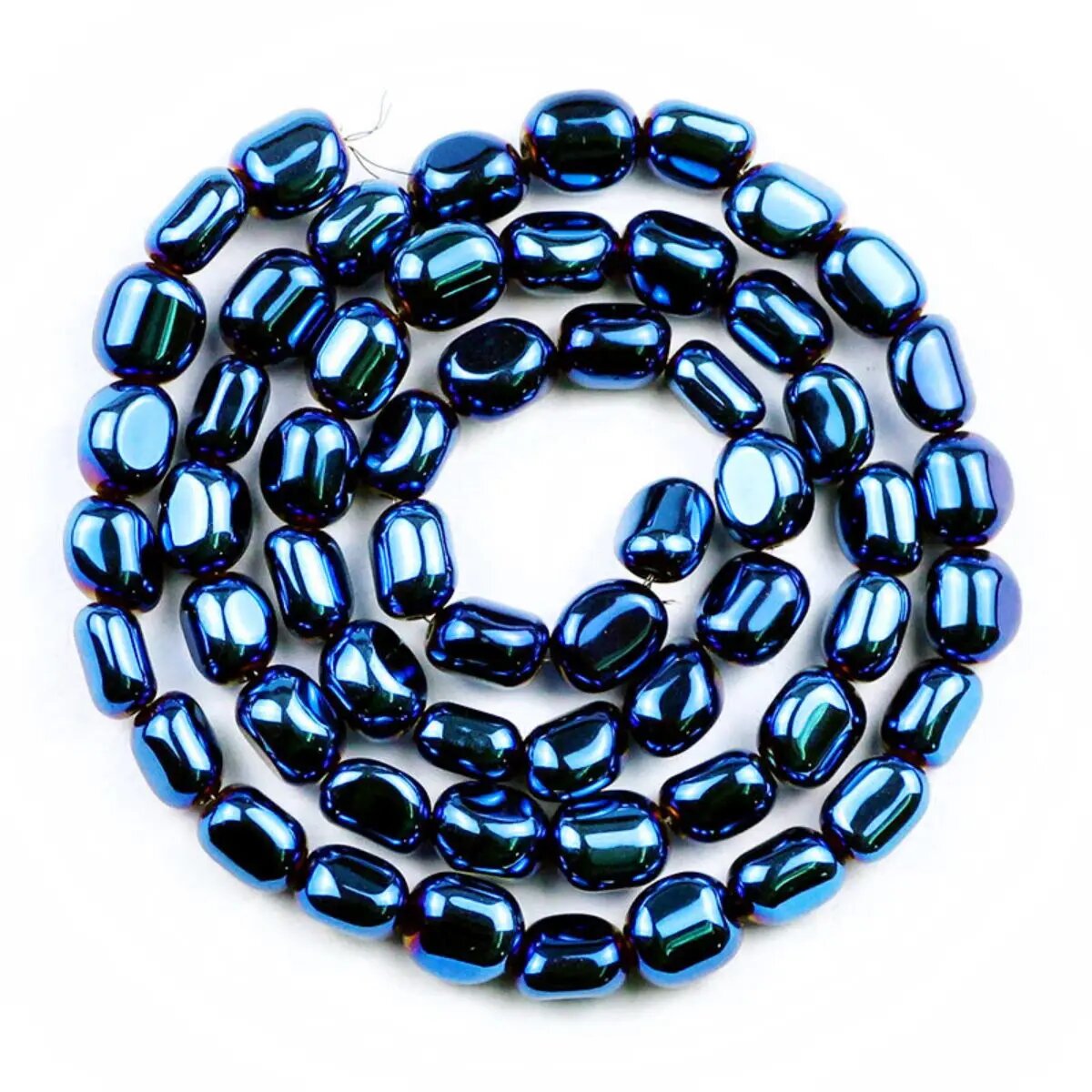 Бусины из гематита JHNBY Синий, 10X8mm 38pcs, Blue