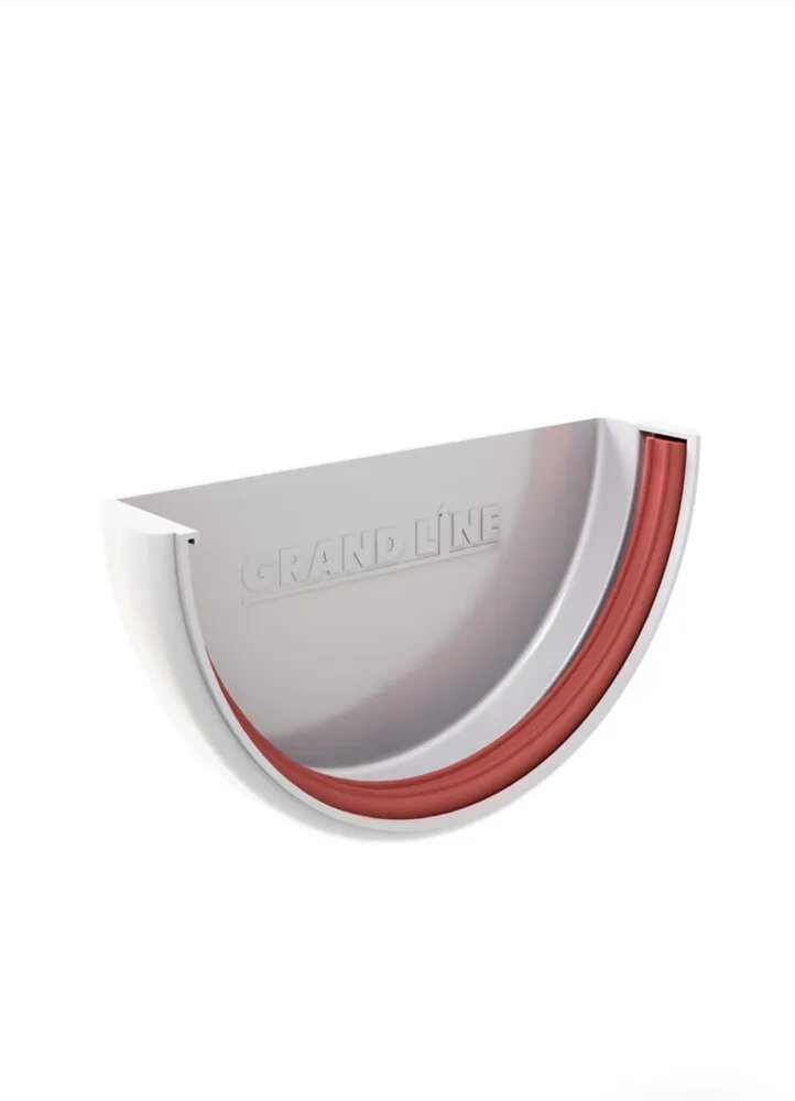 Заглушка желоба ПВХ 120 мм Grand Line Белый RAL 9003 (5 шт)