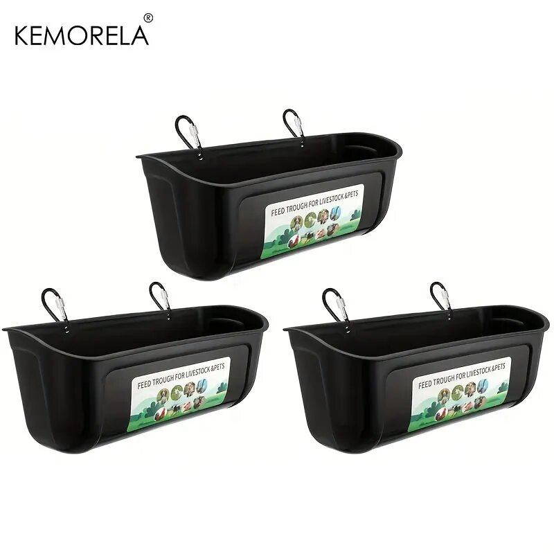Кормушки для кур KEMORELA, черные, 3 шт.