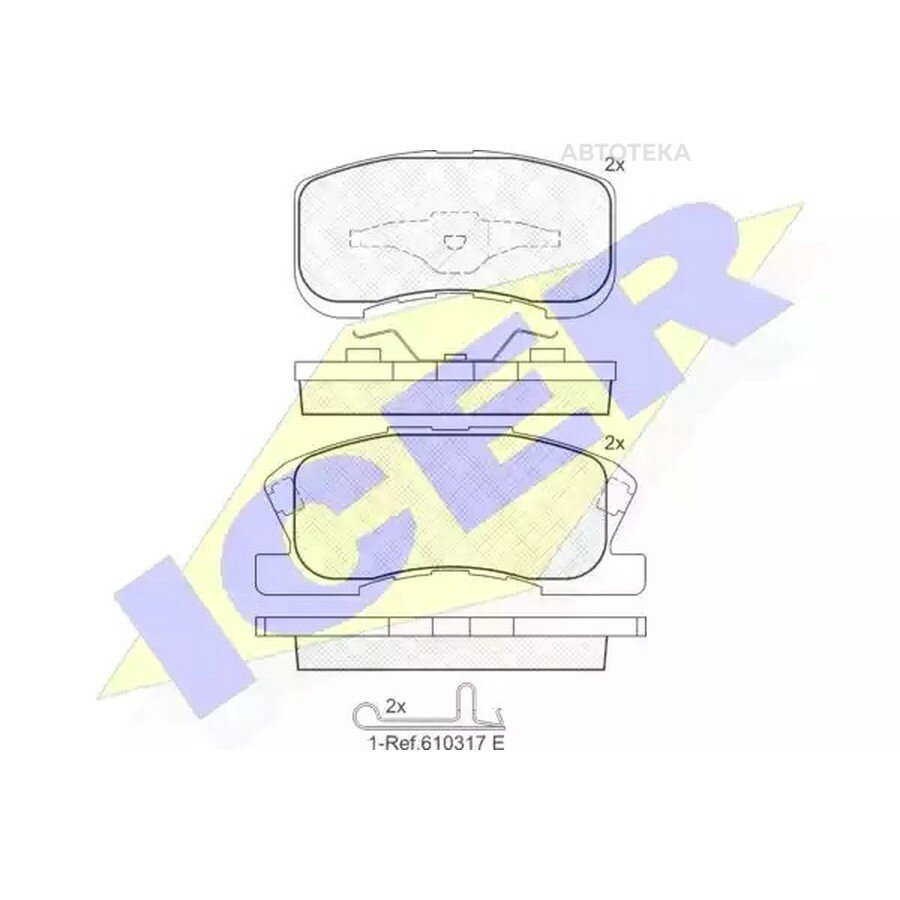 Колодки тормозные дисковые ICER 181342 передн, DAIHATSU: SIRI /YRV, 1.0/1.0 i/1.0 i 4WD/1.3 Sport/1.3 Sport 4WD, 98-05
