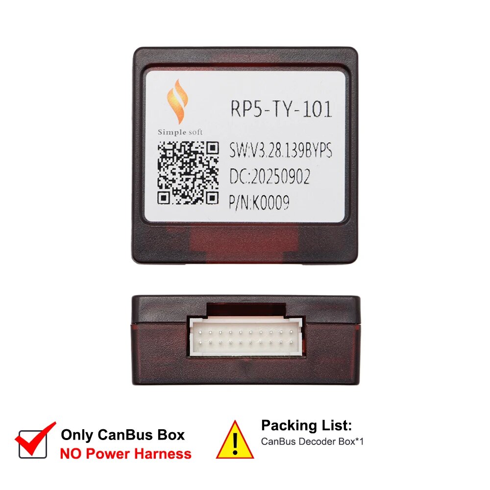 Декодер Canbus RP5-TY-101 для Toyota Corolla 2014-2021, RAV, Highlander, Camry, Only RP5-TY-101