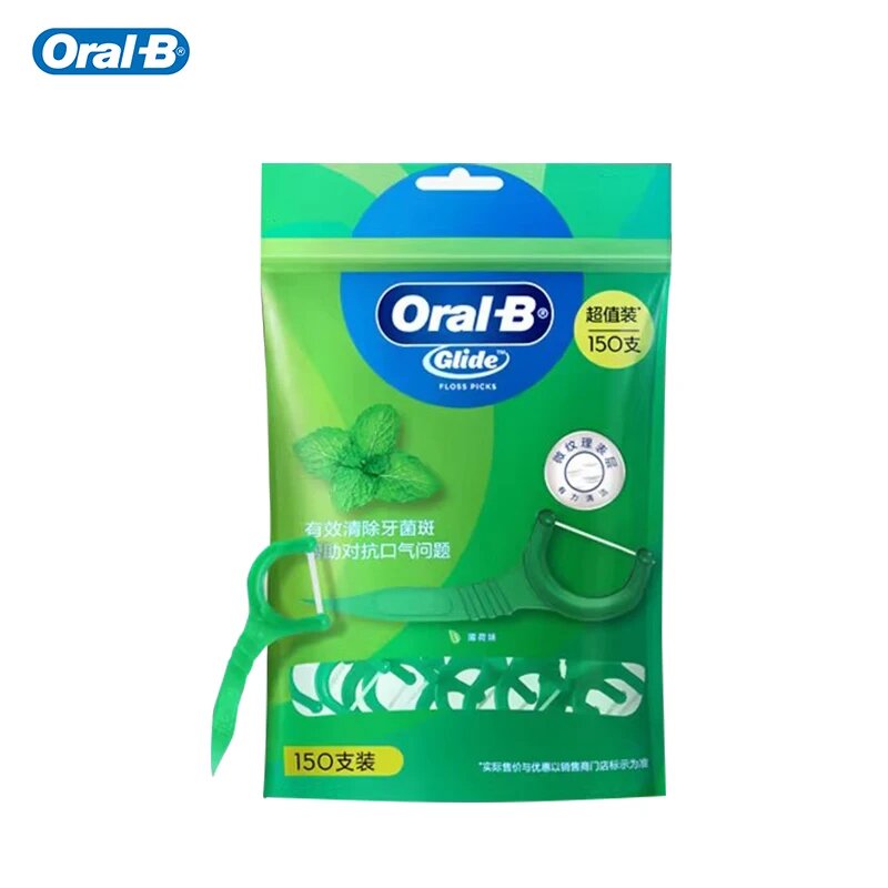 Зубные нити Oral-B C-образной формы с мятным вкусом, плоские, вощеные, гладкие, тонкие и прочные, для межзубной чистки