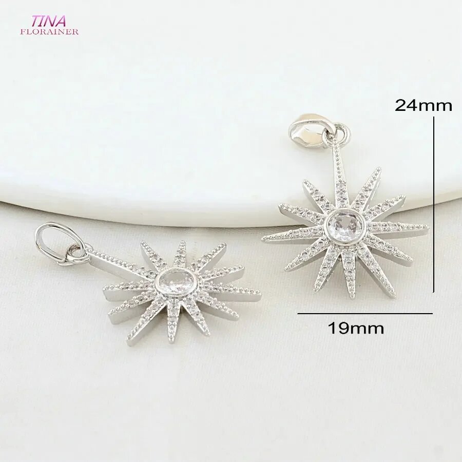 Шармы и серьги из латуни Florainer Tina 18К золотой цвет 2 шт./4 шт. 4PCS, Style 19