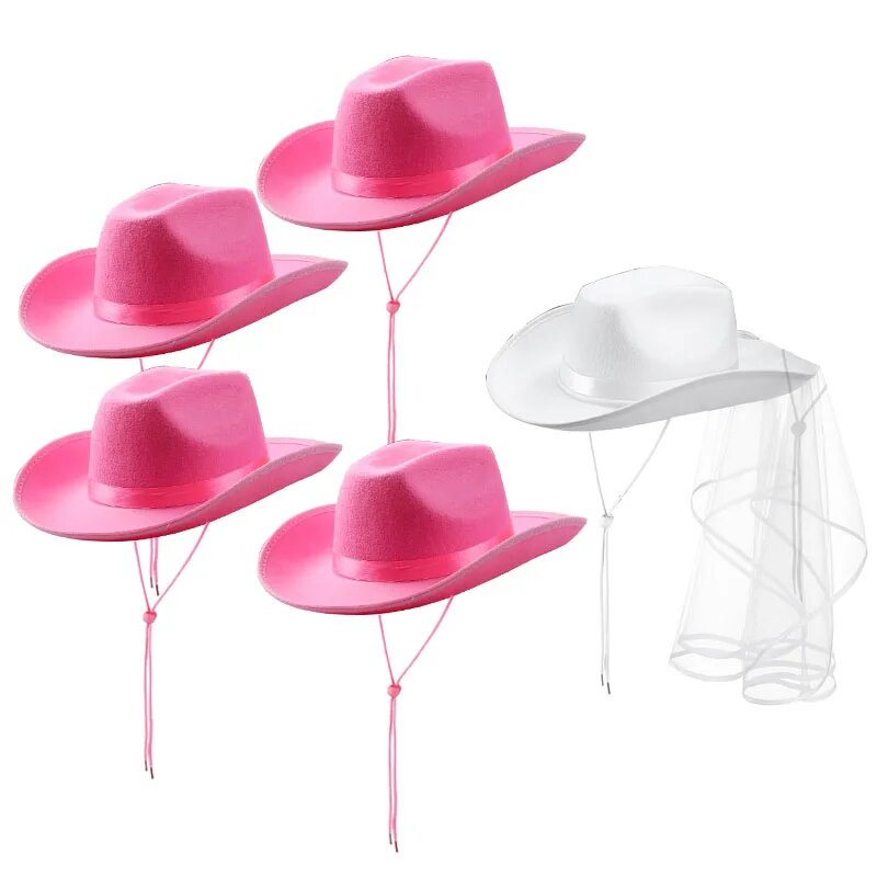 Ковбойские шляпы XMSJ, набор из 5-12 штук Розовый, 6 Set, Style 2 Pink A