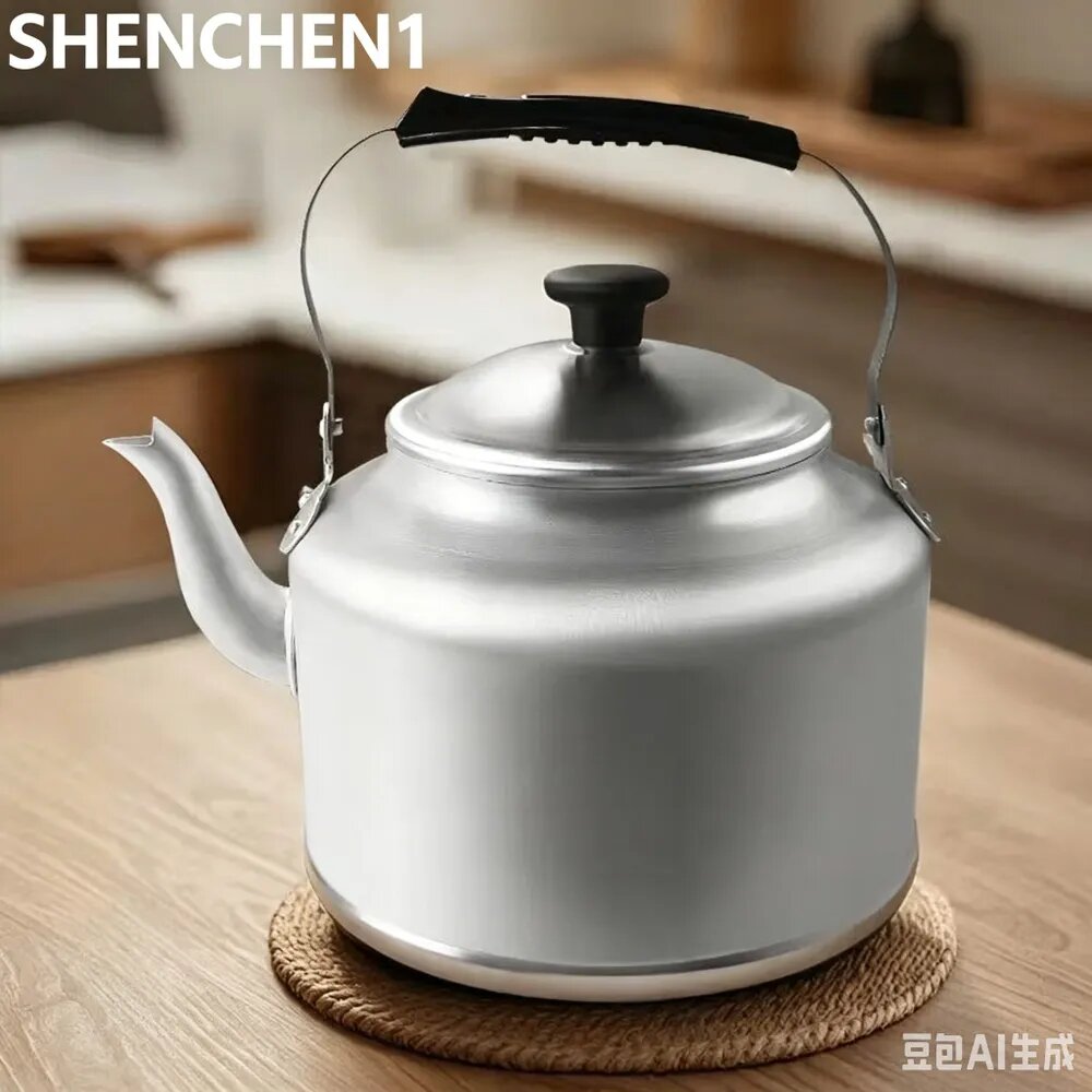 Чайник походный алюминиевый 2 л. Лёгкий, для костра, горелки, турпохода. Складная ручка.