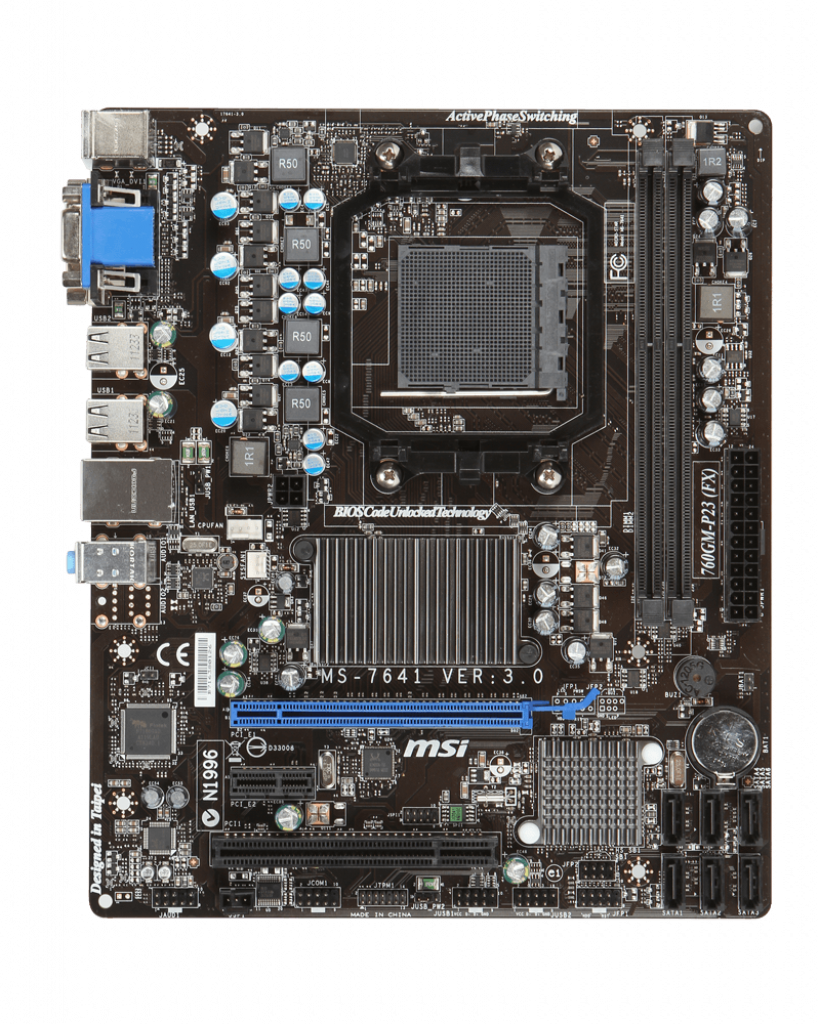 Материнская плата MSI Socket-FM2 760GA-P43 (FX) 4xDDR3 DIMM-2133/PCI-E x16/D-Sub/2xSATA3 ATX