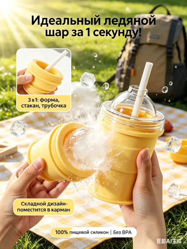 Форма для льда "чашка", 1 яч, 1 шт