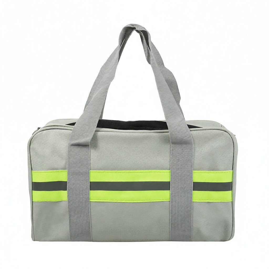165-4 14Inch Grey Oxford Cloth Tool Storage Bag 35*13*20 cm 479g with Night Reflective Strip Maintenance Tool Emergency Storage Bag