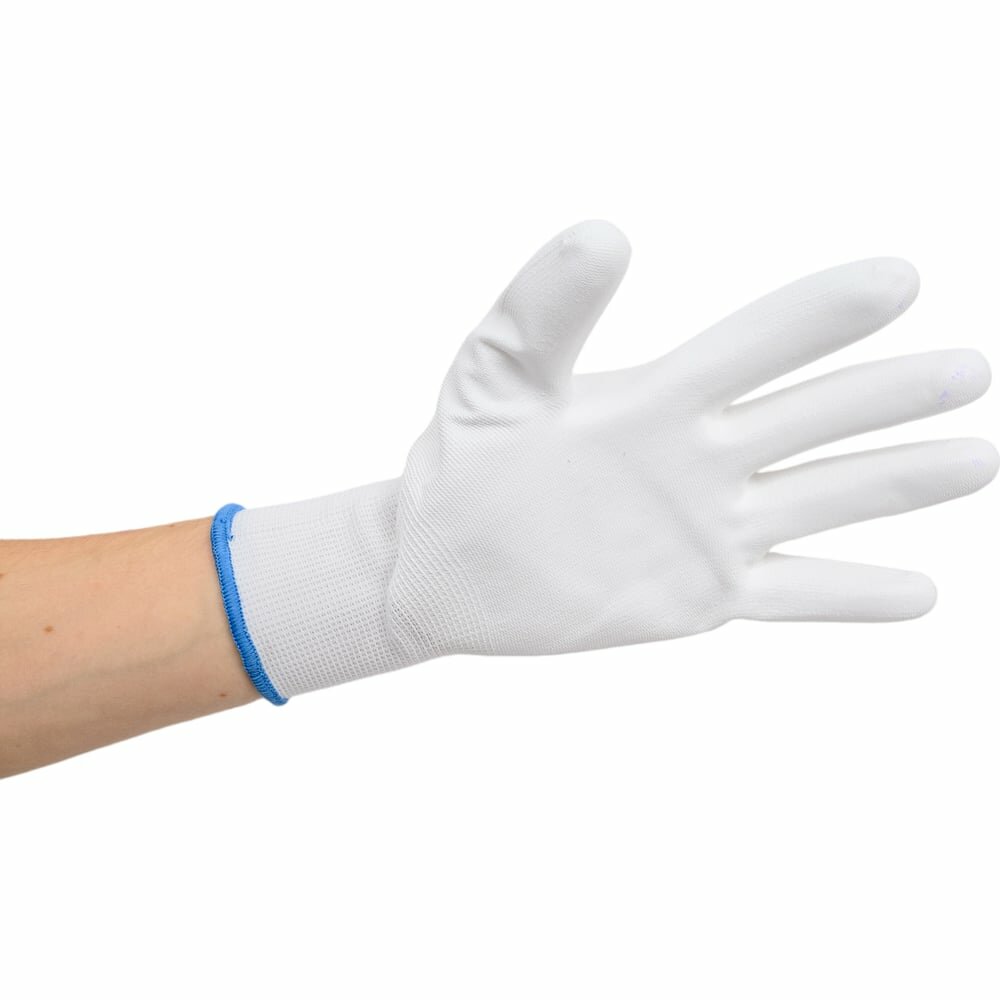 Нейлоновые перчатки с полиуретановым покрытием S.GLOVES KREZ белые, 10 размер 31613-10 — фото 1