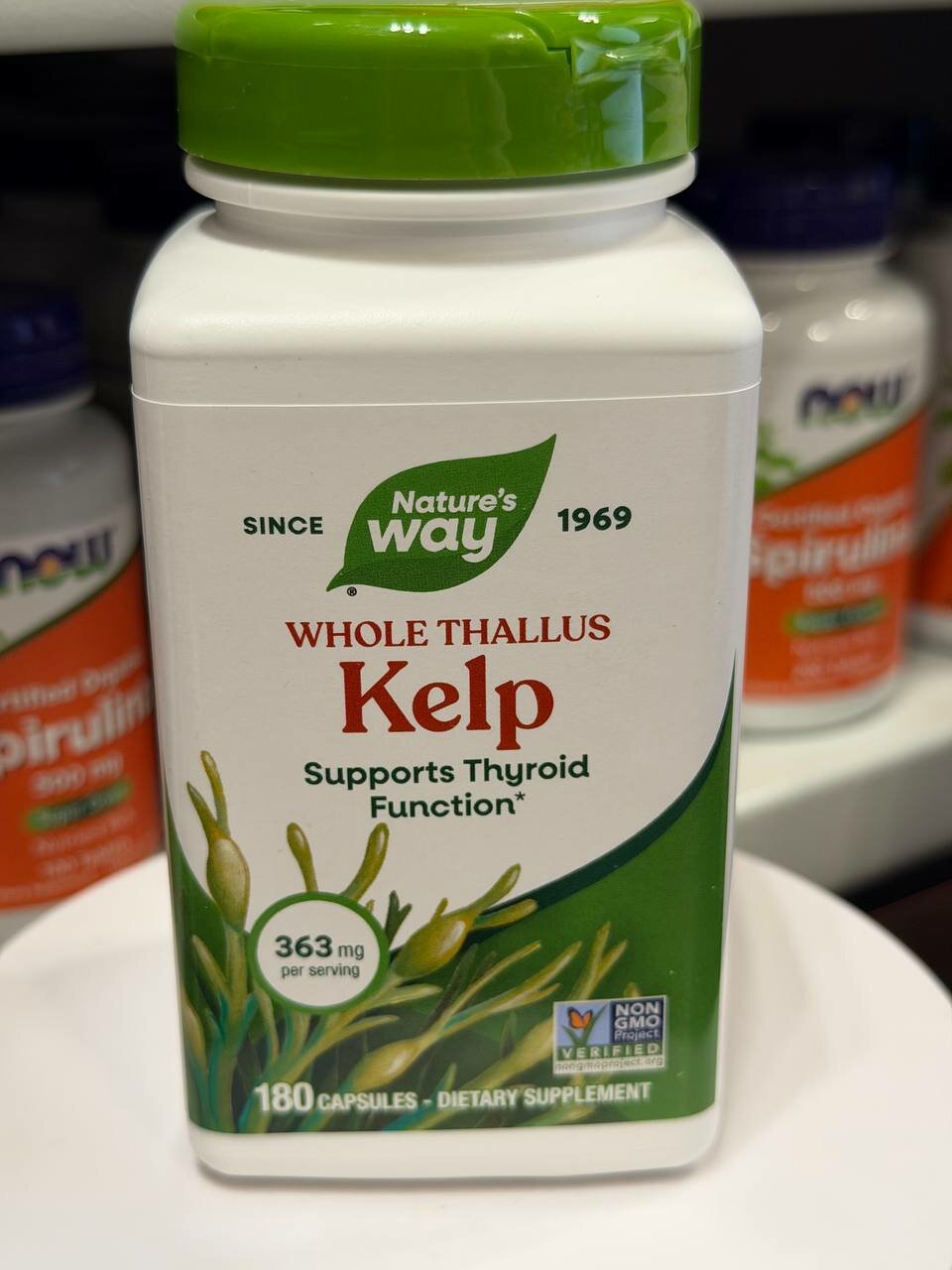 Nature's Way Kelp Whole Thallus - Йод, бурые водоросли, цельный таллом 180 капсул