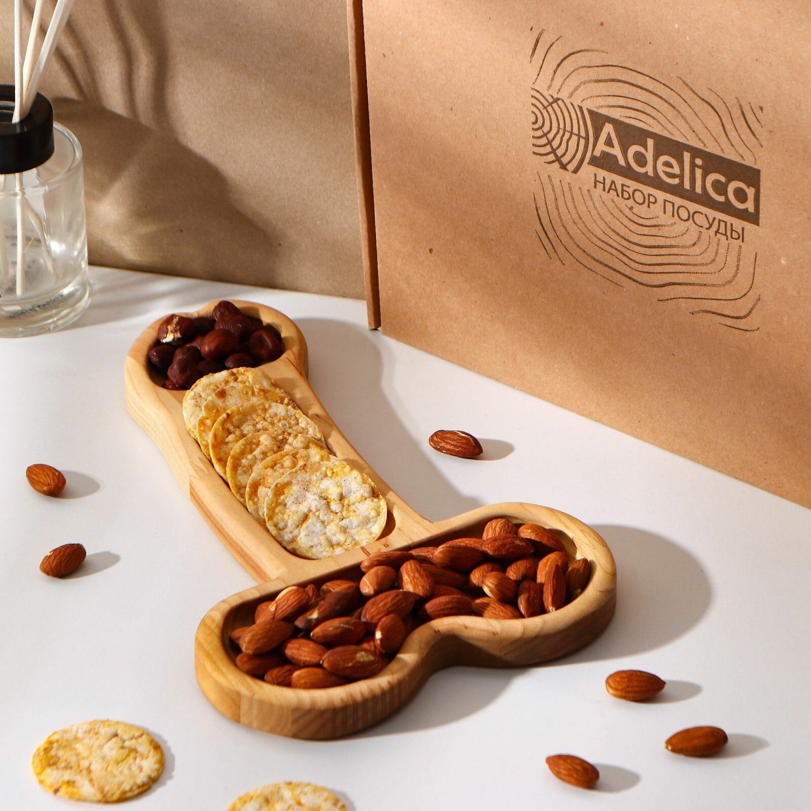 Блюдо для подачи деревянное Adelica "L", 25х16,5х1,8см