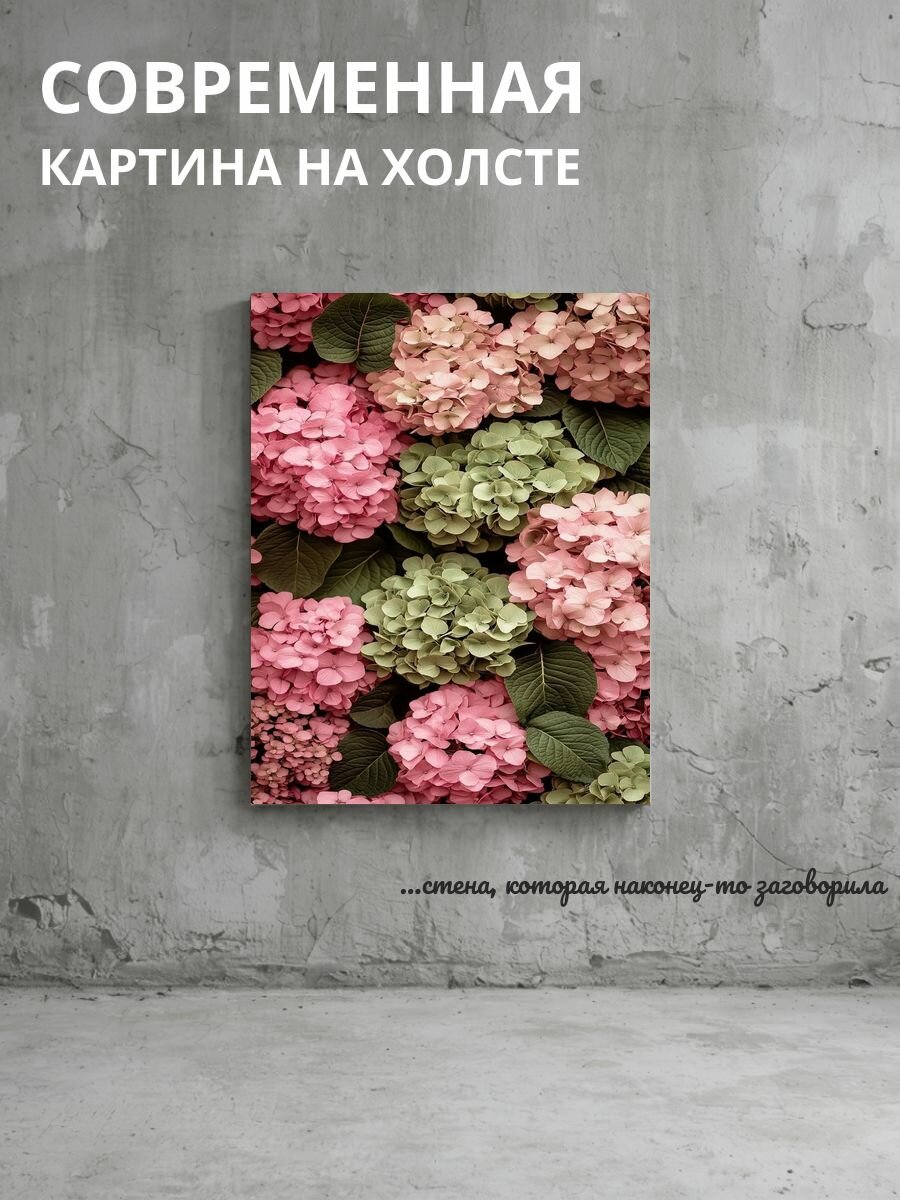 Картина на холсте Гортензии 20x30 см